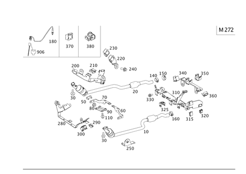 Exhaust System on 6-Cylinder Gasoline Vehicles for 2014 Mercedes-Benz ...
