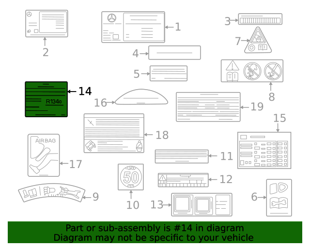 000-817-70-04 - AC Label 2020-2023 Mercedes-Benz | Mercedes-Benz USA Parts