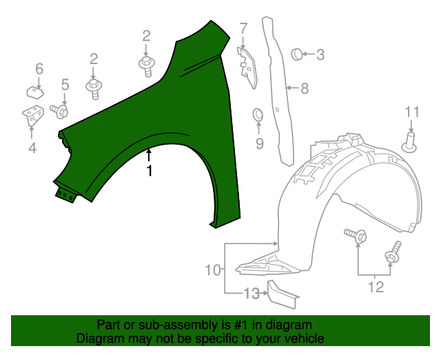 2016-2024 Chevrolet Malibu Fender(replaces part number 84029562 ...