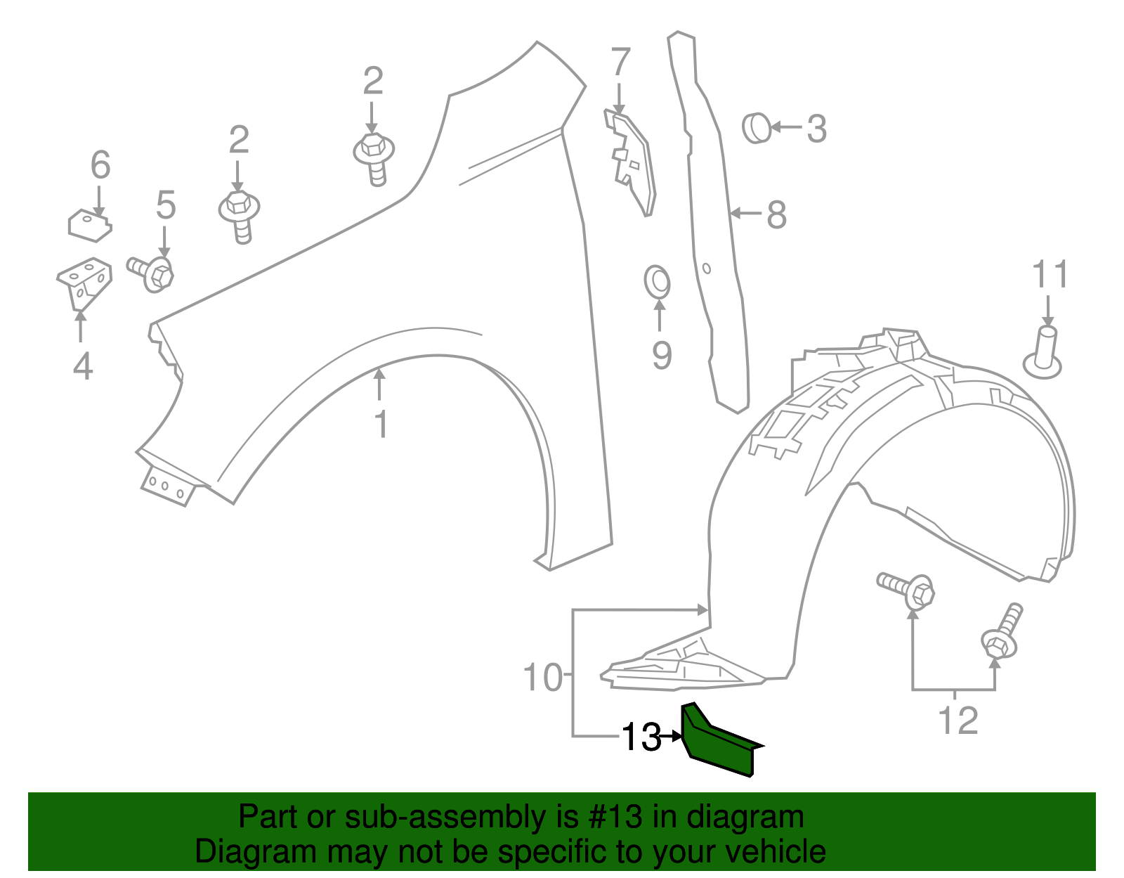 2016-2025 Chevrolet Malibu Driver Side Underbody Front Air Deflector ...