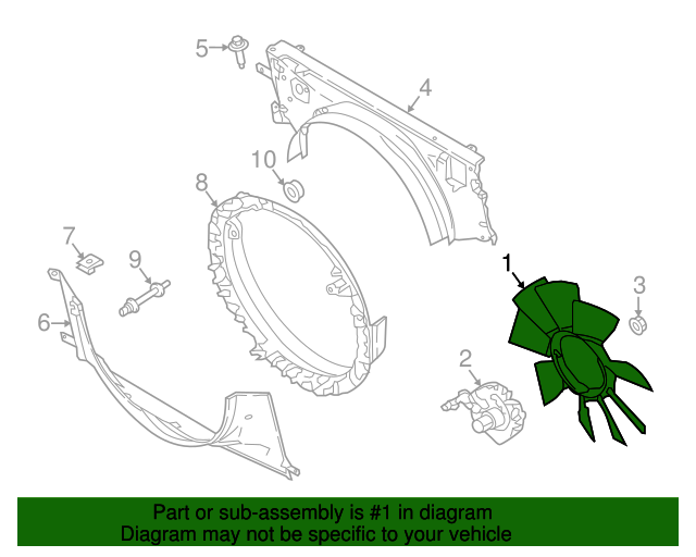 2020-2022 Ford Fan Blade lc3z8600a | GetOEMParts.com