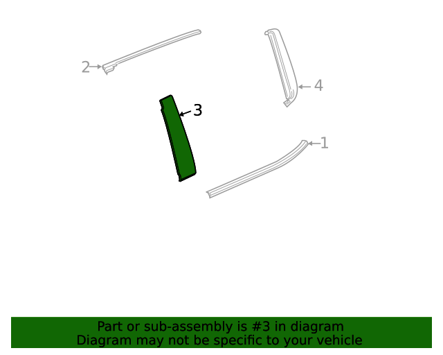 Rear Passenger Side Door Window Frame Rear Applique 87849124 ...