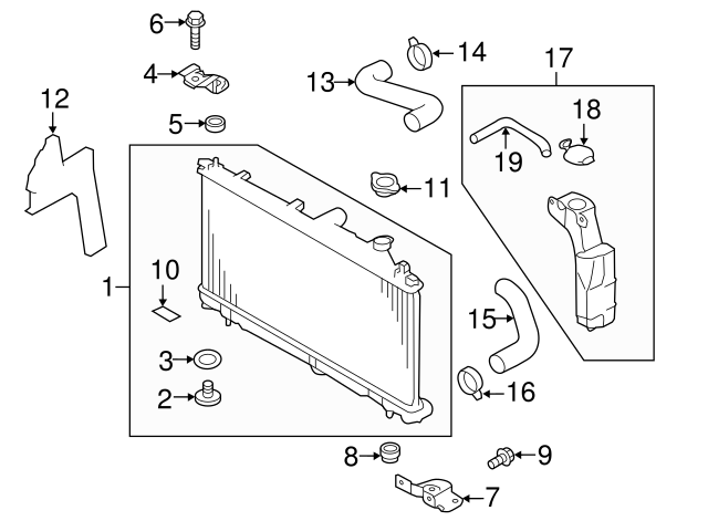 2014-2018 Subaru Forester Radiator 45111SG010 | TascaParts.com