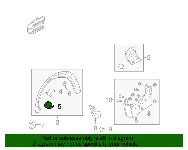2005-2016 Land Rover Wheel Flare Retainer DYC500010 | OEM Parts Online