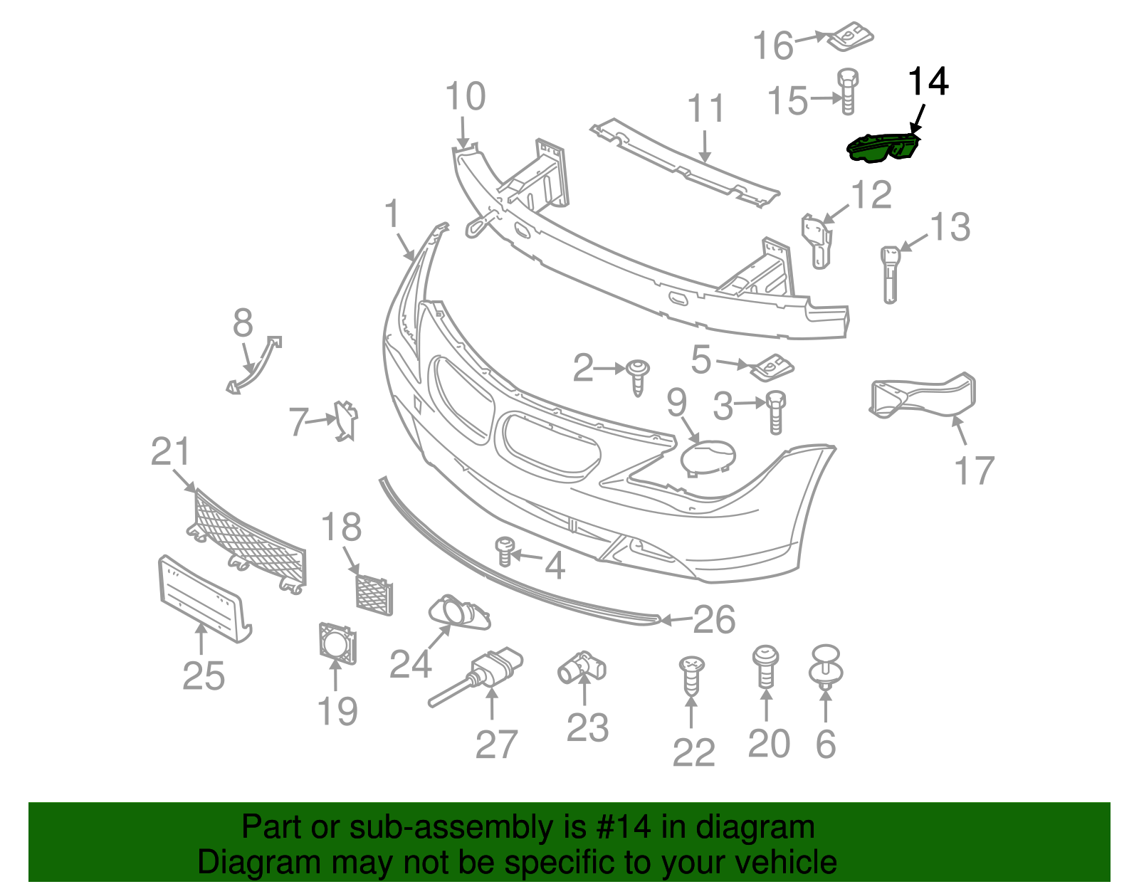 51117008830 - 2004-2010 BMW Bumper Mount (51-11-7-008-830) | BMW of ...