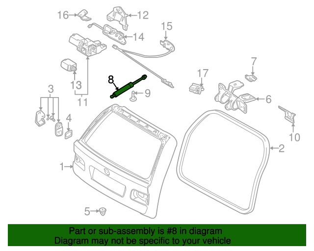 Genuine BMW 51-24-8-220-072 | Lift Cylinder | FREE Shipping on Most ...