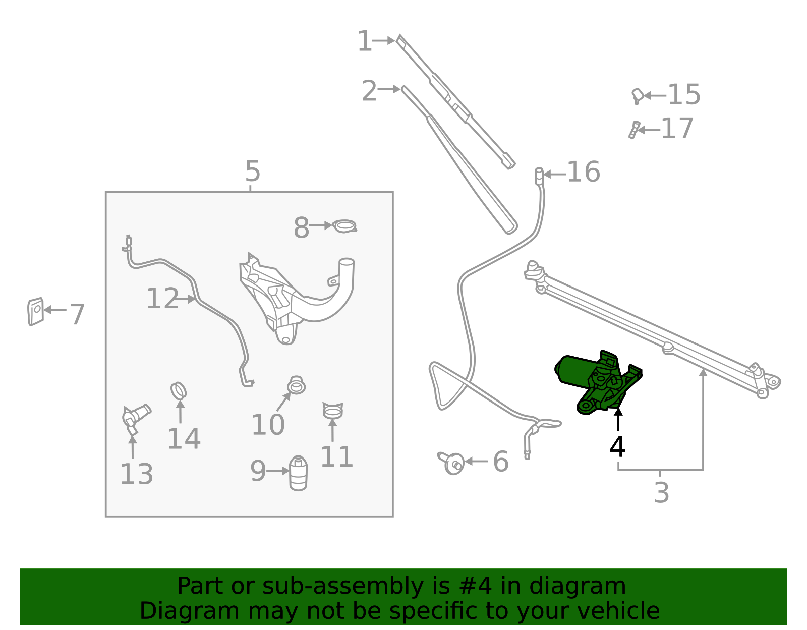 2021-2025 Ford Motorcraft™ Windshield Wiper Motor WM-994 | OEM Parts Online