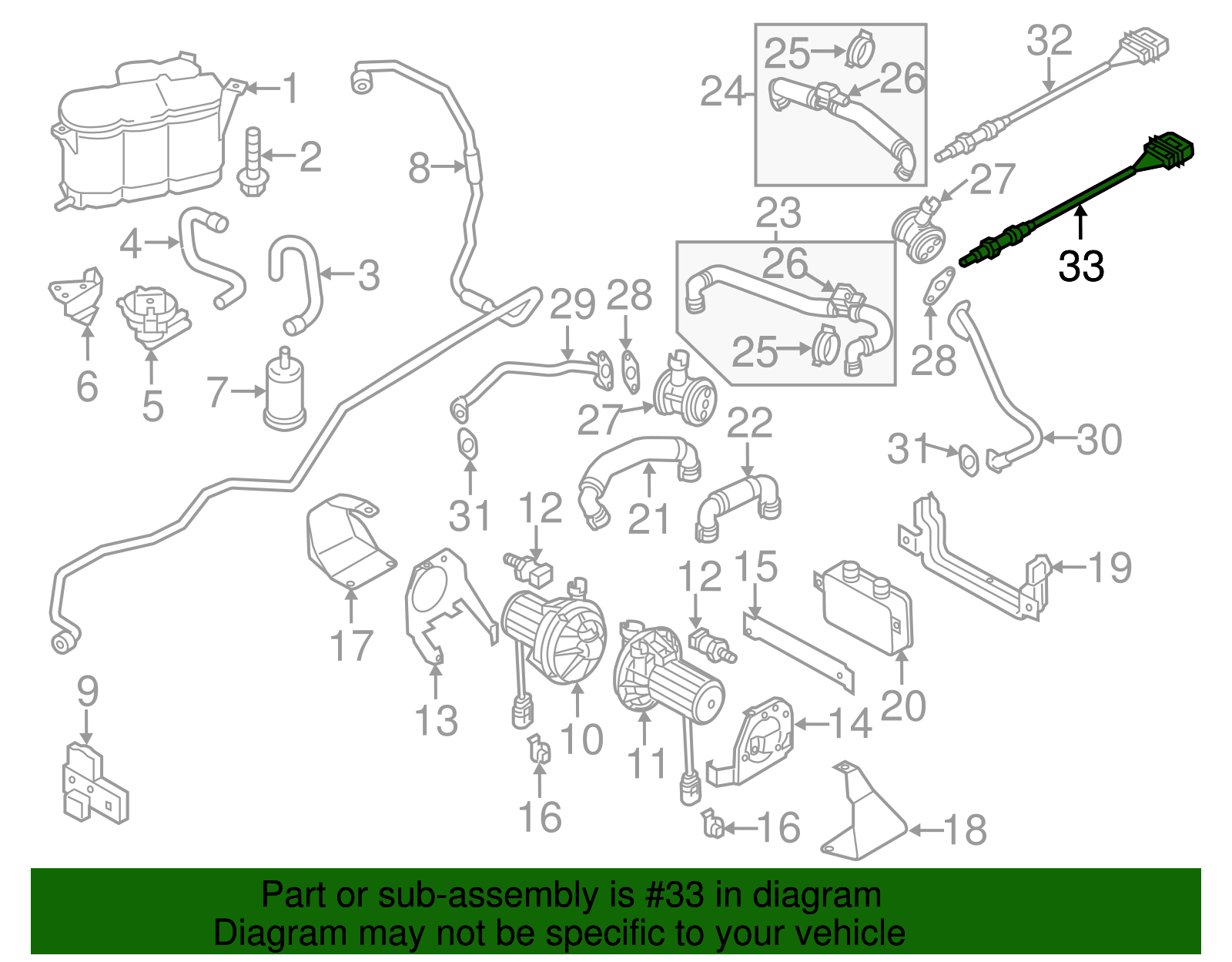 2012-2014 Audi A8 Quattro Oxygen Sensor 07P-906-265-C | Audi OEM Parts Guy