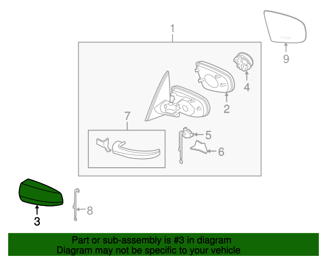 51167180726 - 2007-2014 BMW Mirror Cover (51-16-7-180-726) | BMW of ...