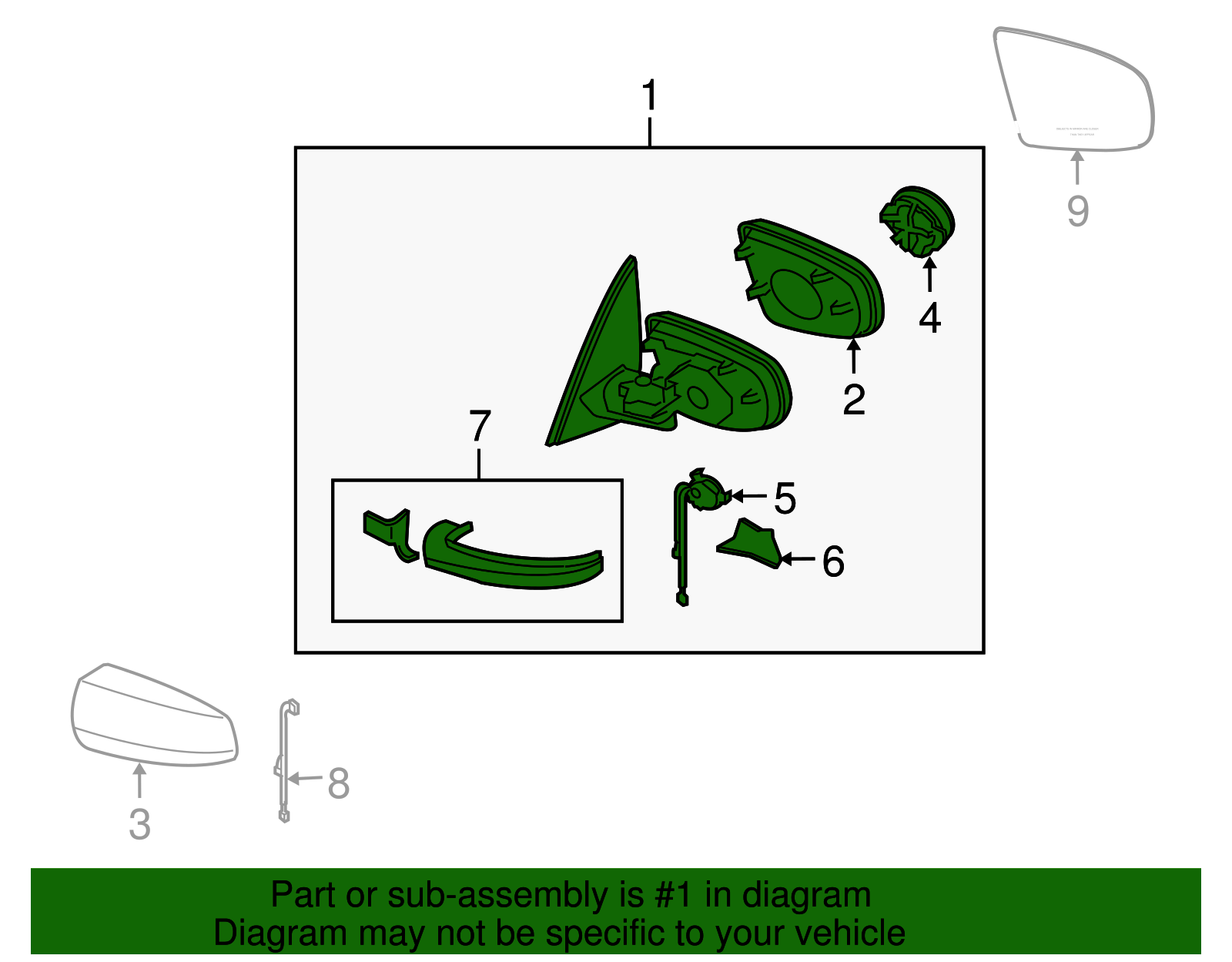 51167282721 - 2007-2013 BMW X5 Mirror Assembly (51-16-7-282-721) | BMW ...