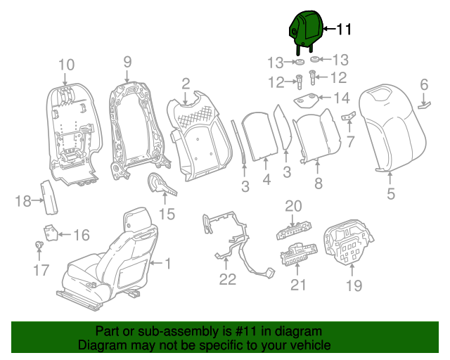 2016-2020 Cadillac CT6 Headrest 84176366 GM | GMPartsDirect.com