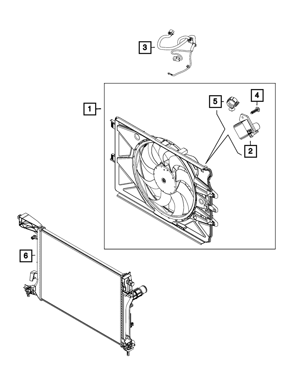 Radiator Cooling Fan Module for 2014-2019 Fiat 500L | OEM Mopar ...