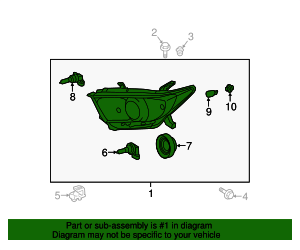 Toyota OEM Headlamp Assembly Right, Front Right Part# 81110-0E110 | OEM ...
