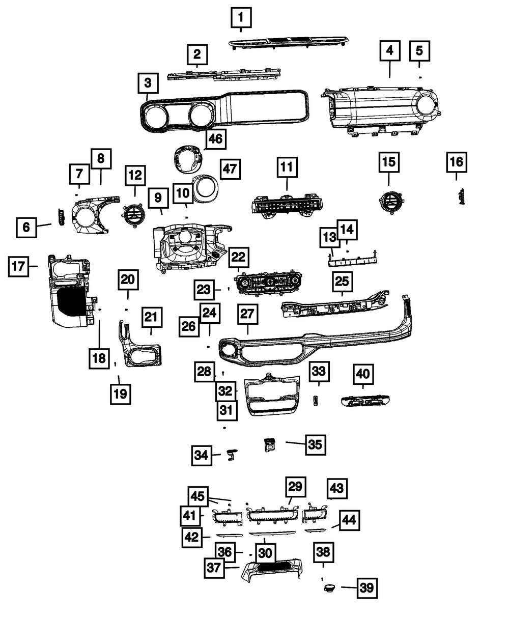 2021-2025 Jeep Wrangler Center Stack 6SX95DX9AE | QuirkParts