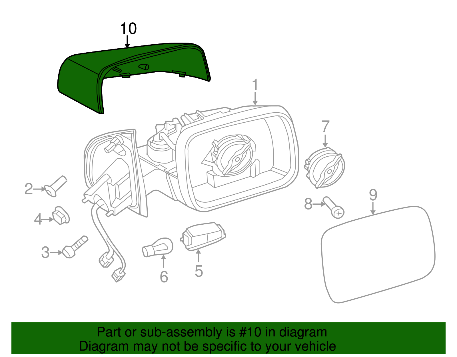 Genuine OEM Mirror Cover Part# LR019962 Fits 2010-2015 Land Rover: Up ...