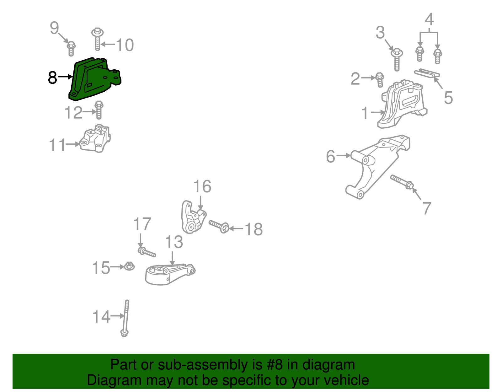2018-2024 GM Transmission Mount 85003188 GM | GMPartsDirect.com