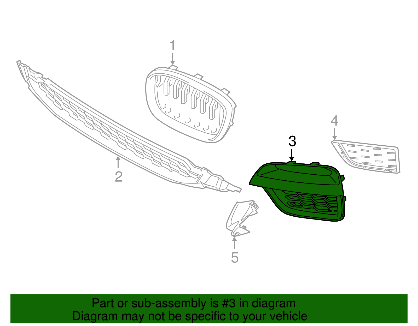 51-11-7-399-898 - 2018-2021 BMW X3 - Center Grille | BMWPartsHub