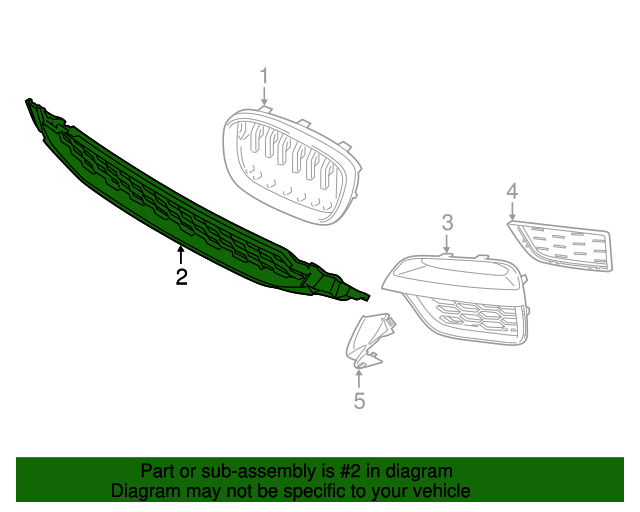 51118064599 - 2018-2021 BMW Center Grille (51-11-8-064-599) | BMW of ...