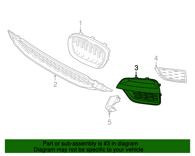 51118092758 - 2018-2021 BMW X3 Outer Grille (51-11-8-092-758) | BMW of ...