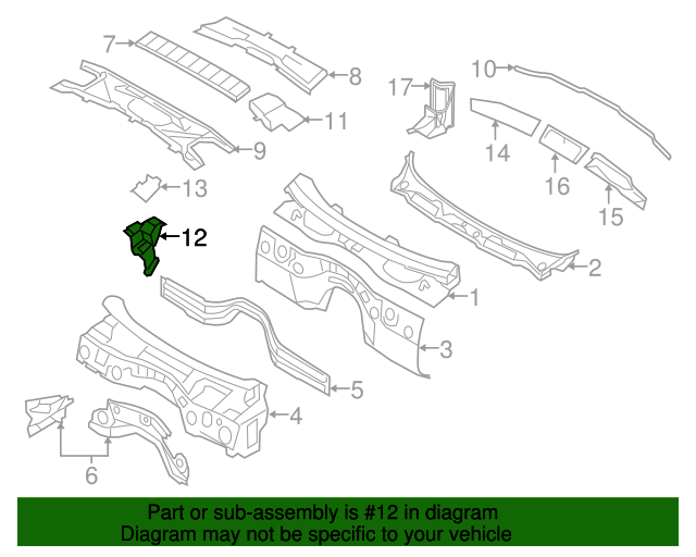 64316925977 - 2006-2015 BMW Cowl Panel Drain Hose (64-31-6-925-977 ...