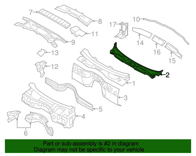 51717161033 - 2007-2013 BMW Cowl Grille (51-71-7-161-033) | BMW of ...