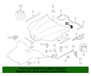 Genuine BMW 51-71-8-407-377 | Hood Bumper | FREE Shipping on Most ...