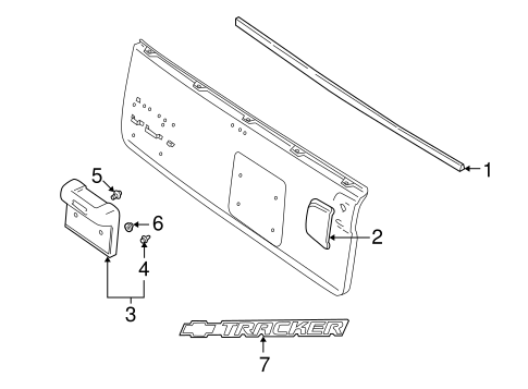 Exterior Trim - Tail Gate for 2000 Chevrolet Tracker | GMPartsDirect.com