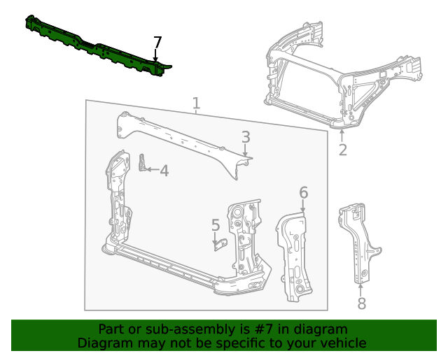 2020-2023 GM Front Grille Support Reinforcement 84560245 GM ...