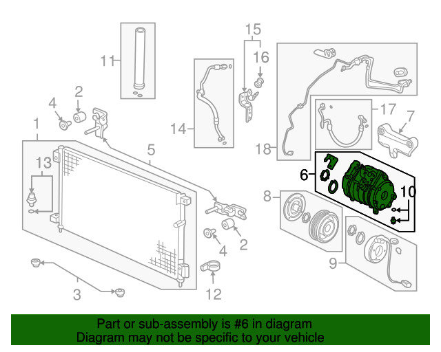 38810-RAA-A01 - Compressor 2003-2007 Honda Accord | Honda Parts Online