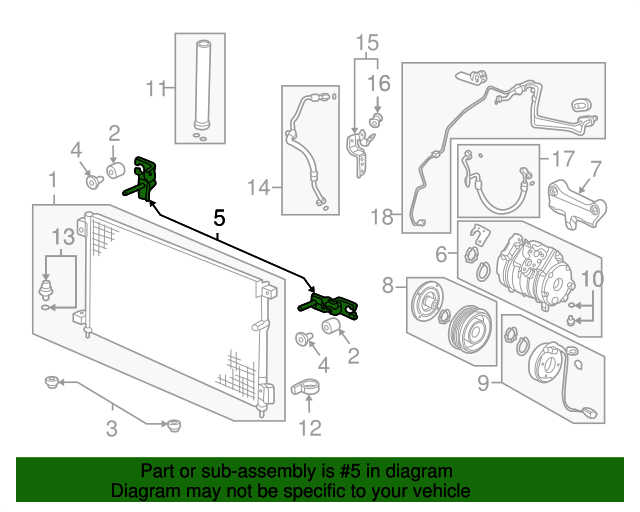 2003-2007 Honda Accord Condenser Upper Bracket 80112-SDN-A01 | Cheaper ...