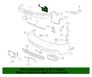 2003-2007 Chevrolet Bumper Support 15059655 GM | GMPartsDirect.com