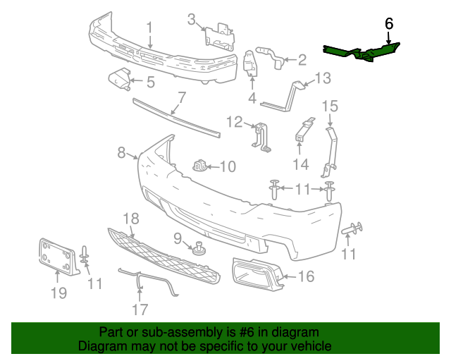 2003-2007 Chevrolet Passenger Side Front Bumper Filler 15102065 ...