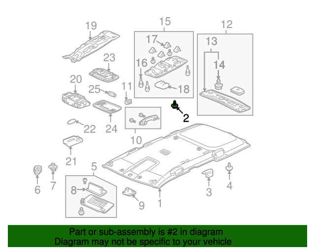 90662-SCV-A01 - Fastener, Roof Lining 2003-2020 Honda | Honda Parts Online