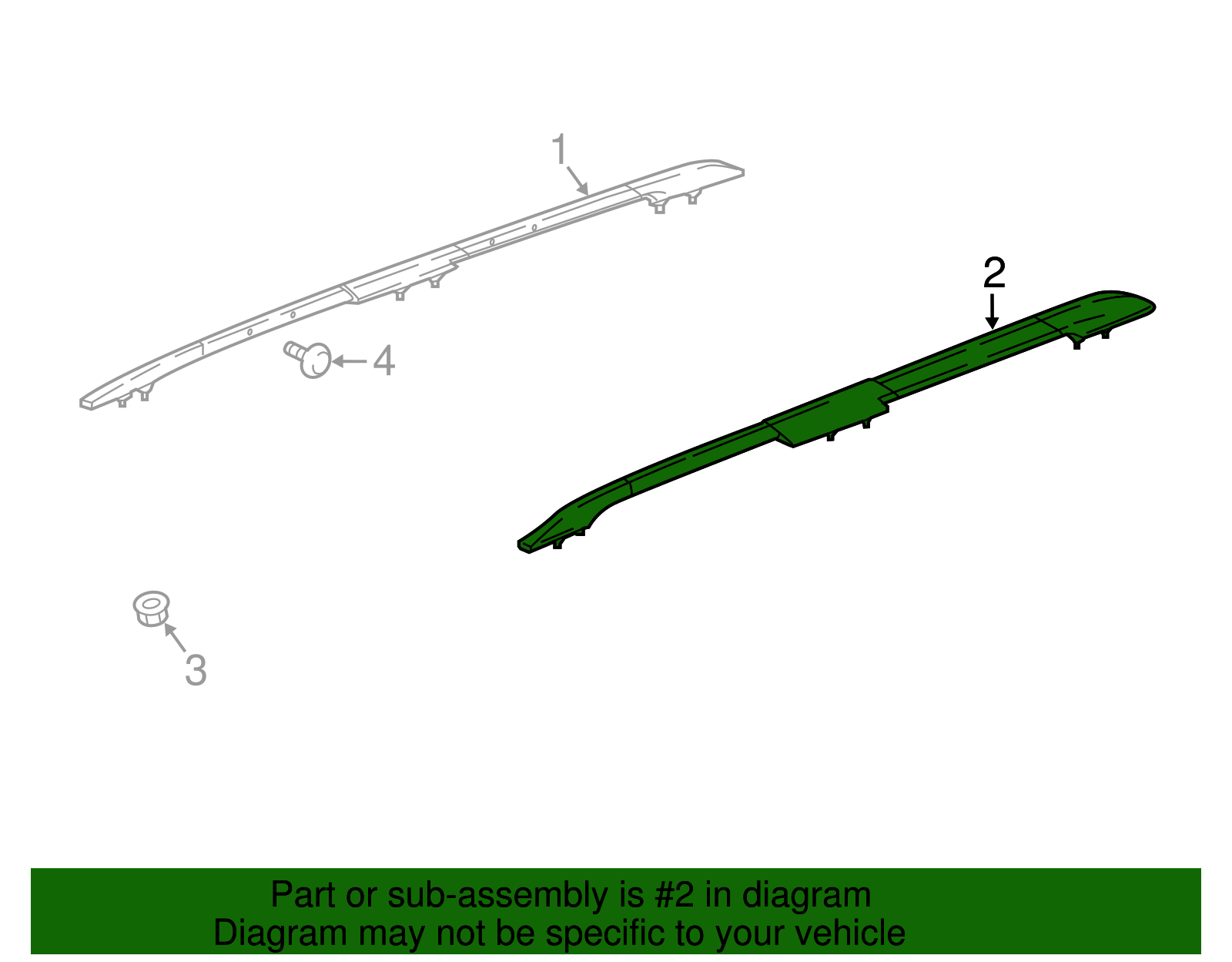 2018-2021 Chevrolet Traverse Black Driver Side Roof Luggage Carrier ...