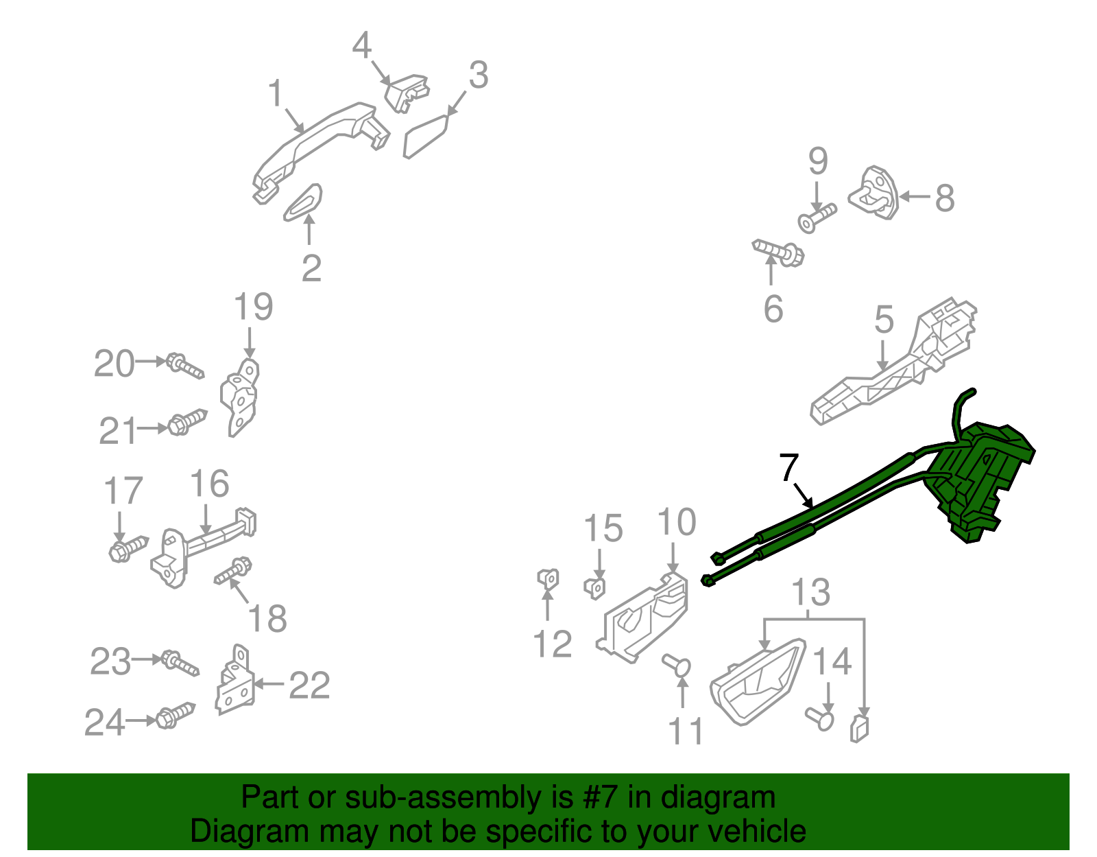 2018-2022 Hyundai Accent Latch Assembly 81410-J0010 | Hyundai Wholesale ...