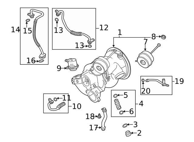 06M-145-263-A - Turbocharger Oil Line Bracket 2018-2024 Audi ...