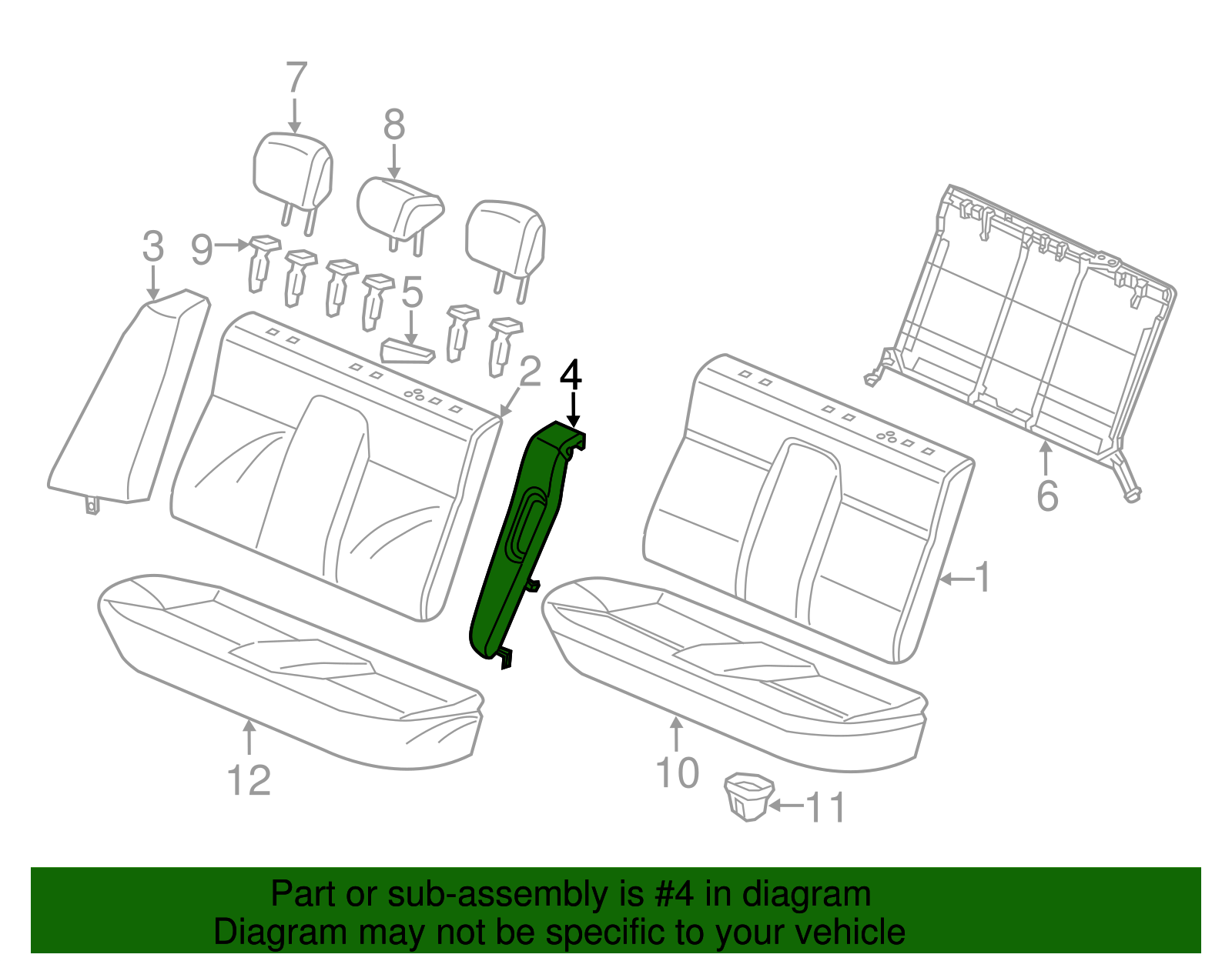 82550-TR6-L21ZA - 2013 Honda Civic - Seat-Back Assembly L Rear Side ...
