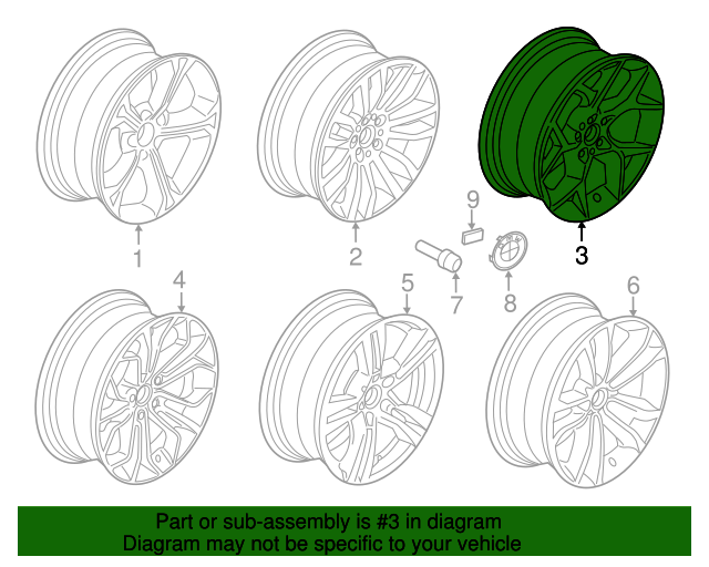Genuine BMW 36-11-6-789-145 | 18" Style 322 Y-Spoke Light Alloy Wheel ...
