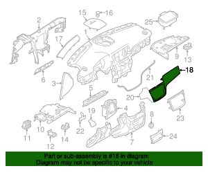 2012-2019 Mercedes-Benz Trim Panel 166-680-01-03 | MB OEM Parts