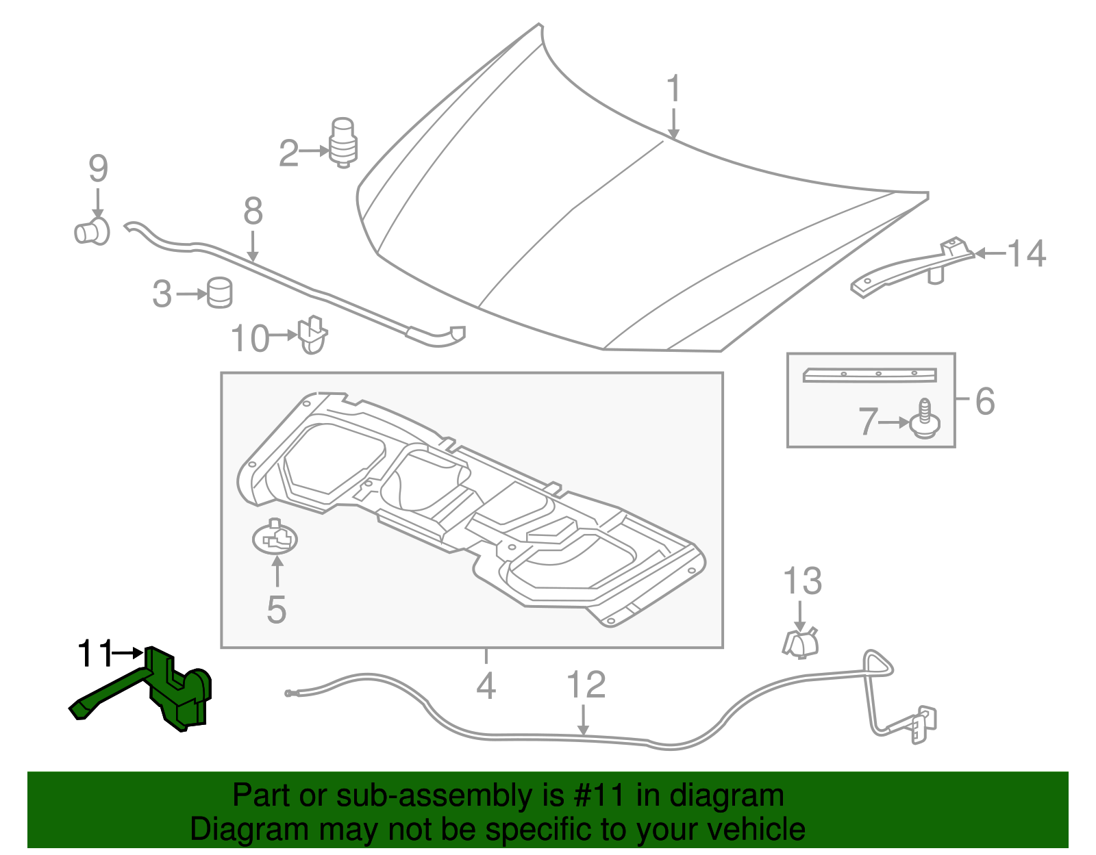 74120-TR0-A01 - Hood Latch 2012-2015 Honda Civic | AutoNation Parts