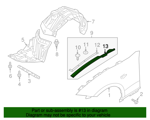 2016-2024 Mazda MX-5 Miata Fender Ledge Cover - Driver's Side (LH) N243 ...