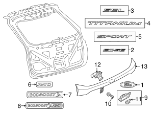 2015-2021 Ford Edge Release Handle Bolt -W714133-S442 | Ford Parts Catalog