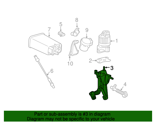 2001-2009 GM Exhaust Gas Recirculation (EGR) Valve Adapter 12567867 ...