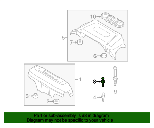 2005-2012 Audi Rear Cover Ball Stud 06E-103-164 | Audi USA Parts