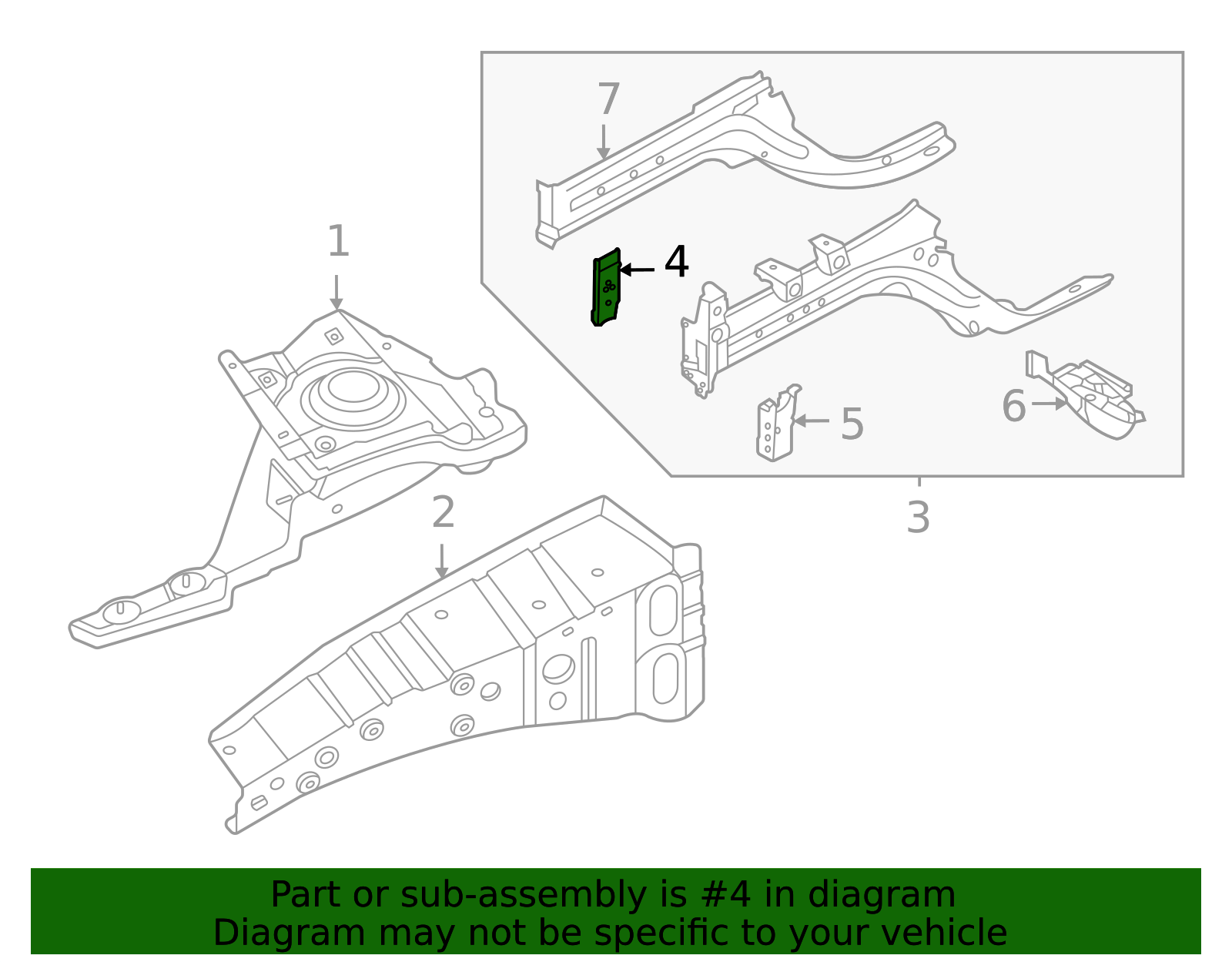 2020-2024 Nissan Versa Rail Assembly Outer Support G51F6-5RLMA | Boro ...