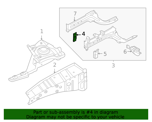 2020-2024 Nissan Versa Rail Assembly Outer Support G51F6-5RLMA | My ...