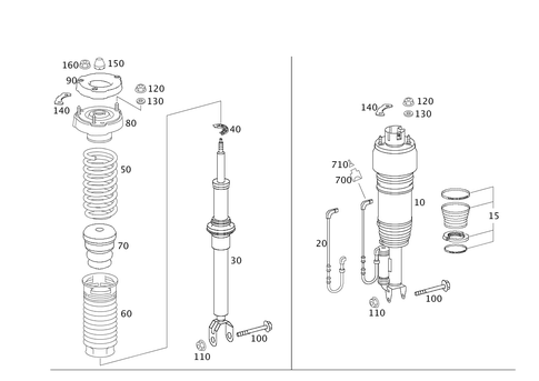 Springs and Suspension, Front for 2008 Mercedes-Benz CLS 550 | Mercedes ...