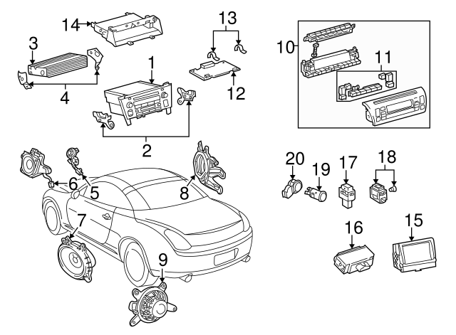 2002-2010 Lexus SC430 Speaker 86160-0W430 | OEM Parts Online