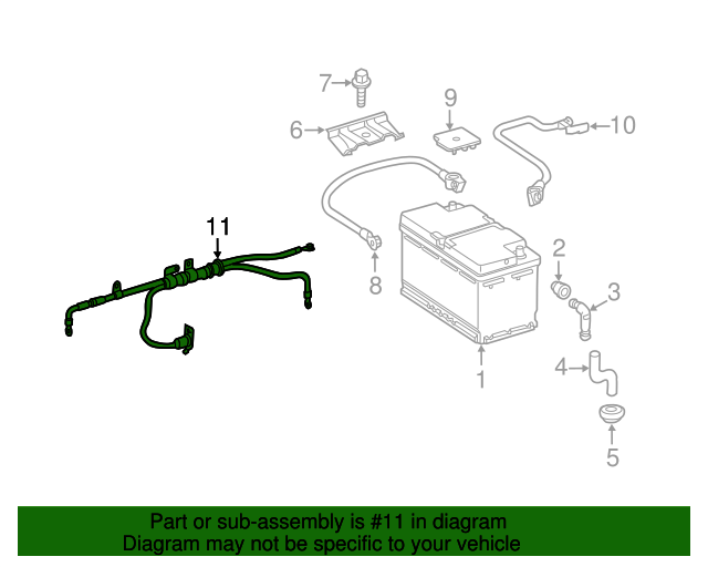 2011-2014 Mercedes-Benz Battery Cable 221-440-99-09 | AutoNationParts.com