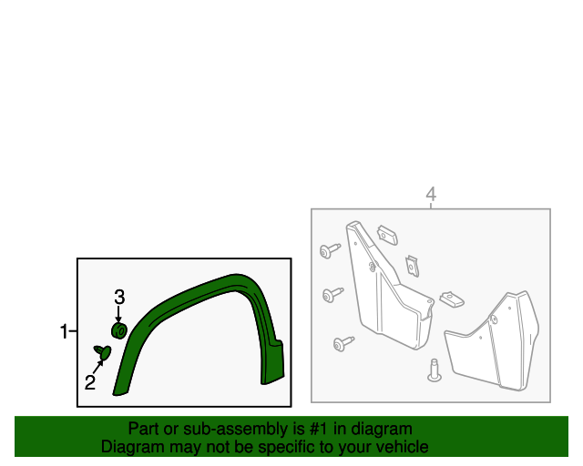 84446090 - Front Passenger Side Wheel Opening Molding 2017-2023 GMC ...